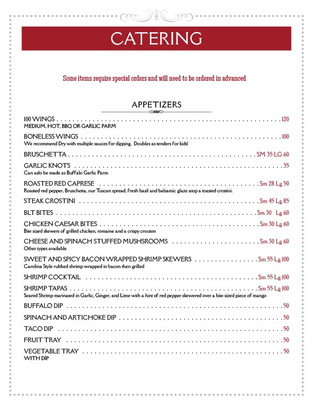 Drop Off Catering – Catering by Track 32